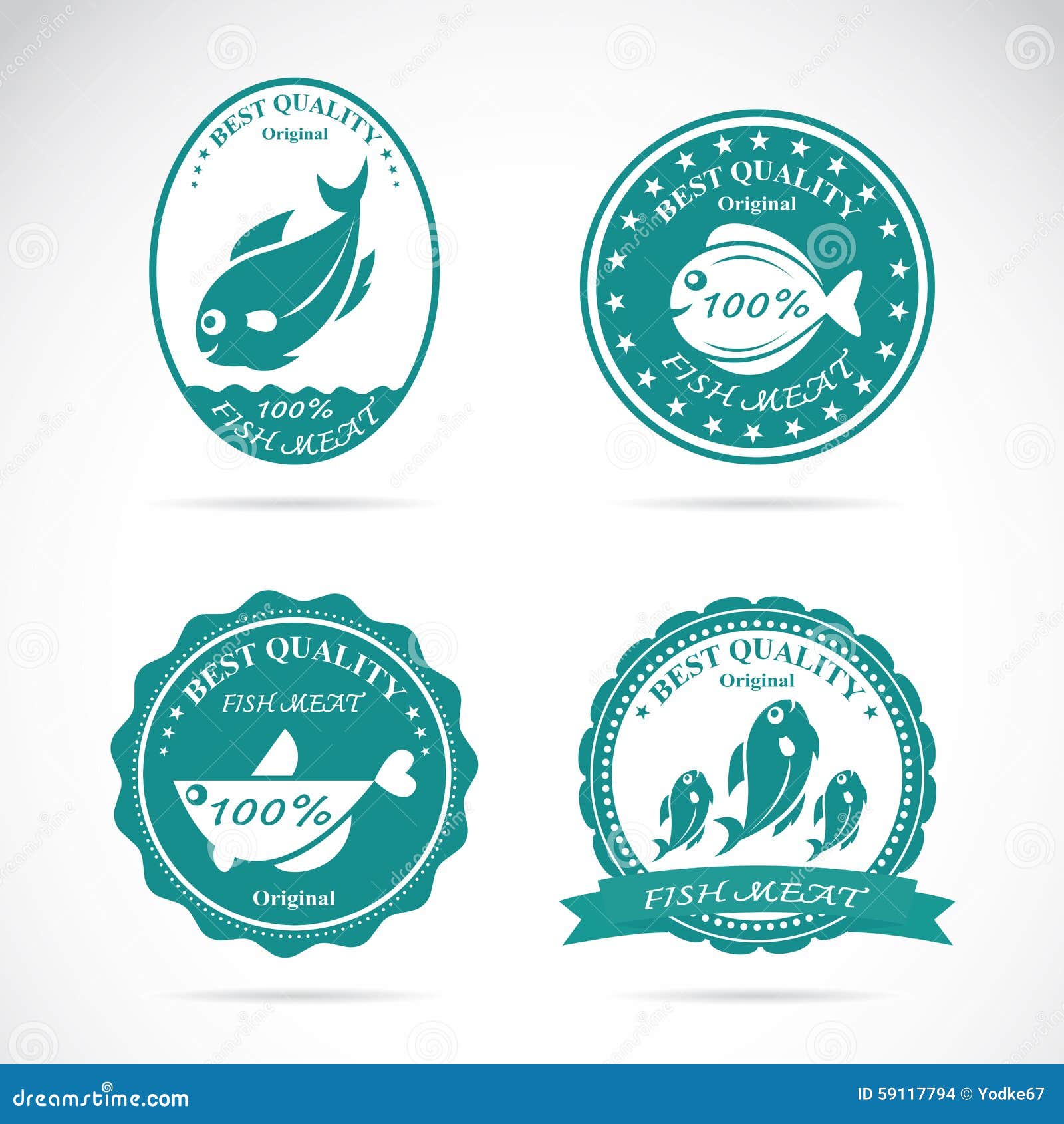 Fish Labels Set. Abstract Vector Packaging Design Layouts Collection ...