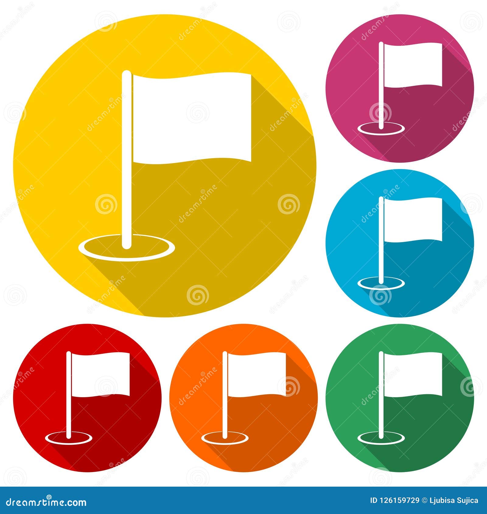 Set of Vector Flags. Multicolor Icons for Web Pages, Games ...