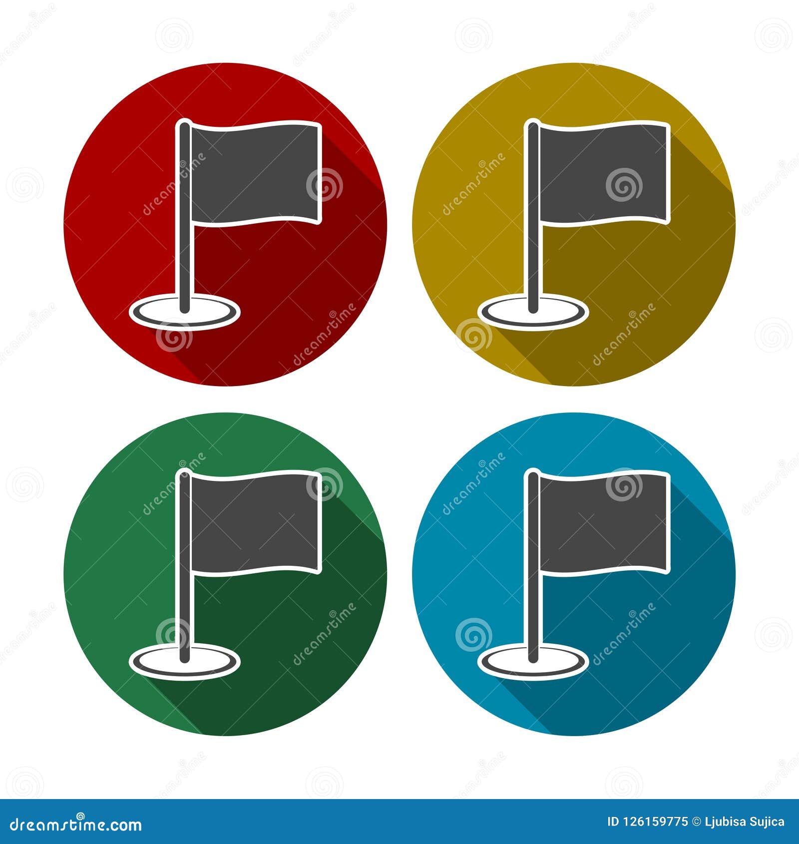 Set of Vector Flags. Multicolor Icons for Web Pages, Games ...