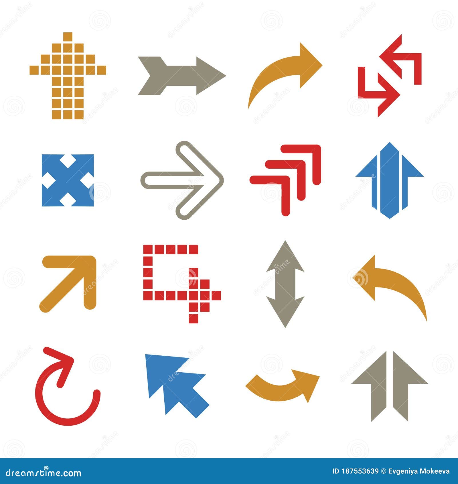 Set of vector flat arrows stock vector. Illustration of geometric ...