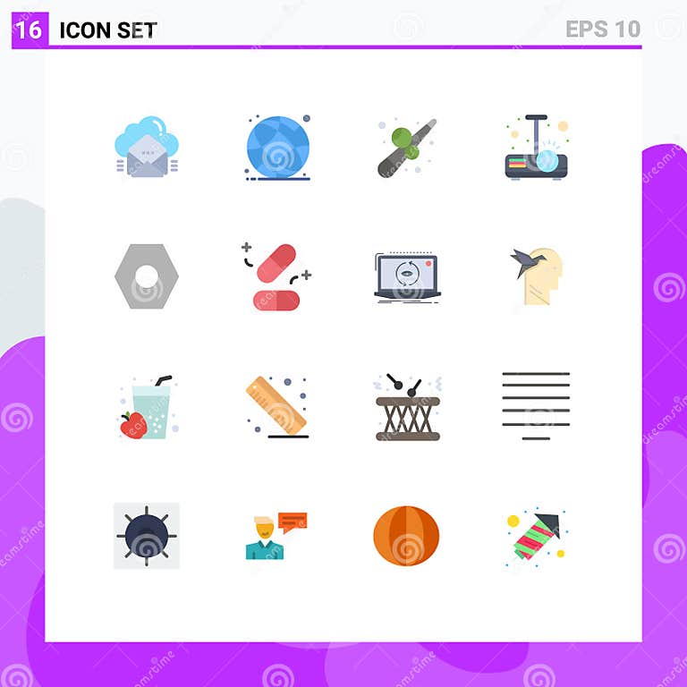 Set of 16 Vector Flat Colors on Grid for Basic, Projector, School ...