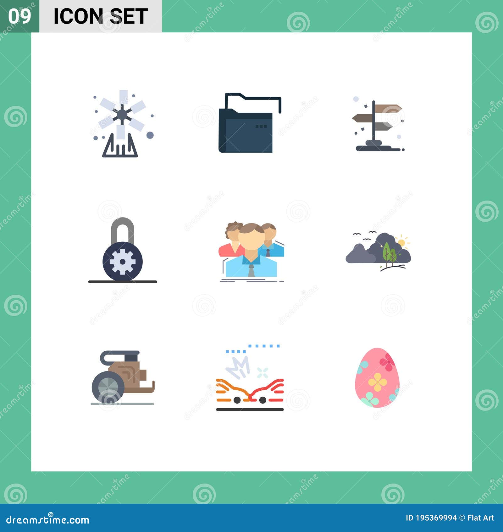 9 Thematic Vector Flat Colors and Editable Symbols of Multiplayer ...