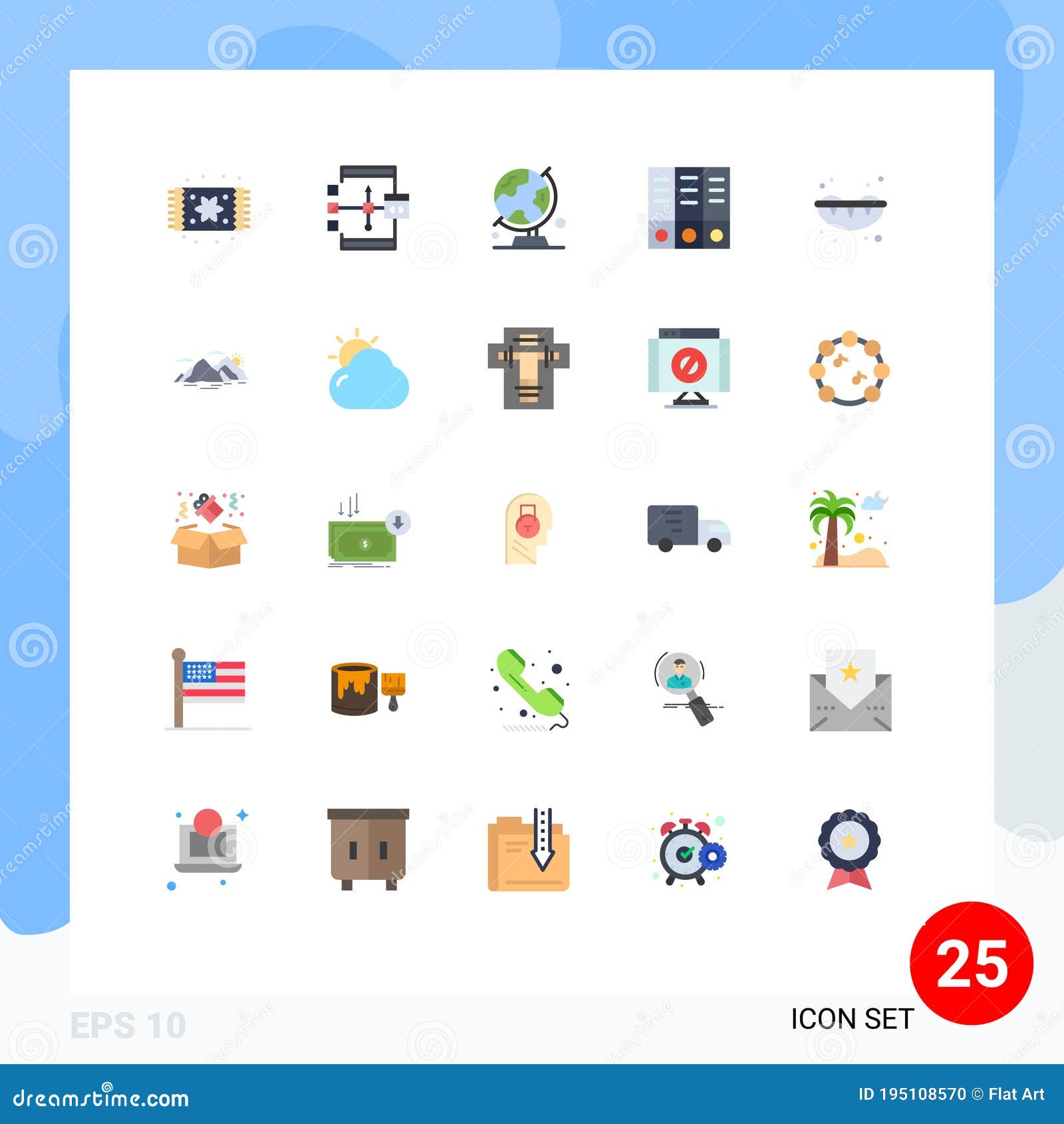 Stock Vector Icon Pack of 25 Line Signs and Symbols for Sushi, Binder ...