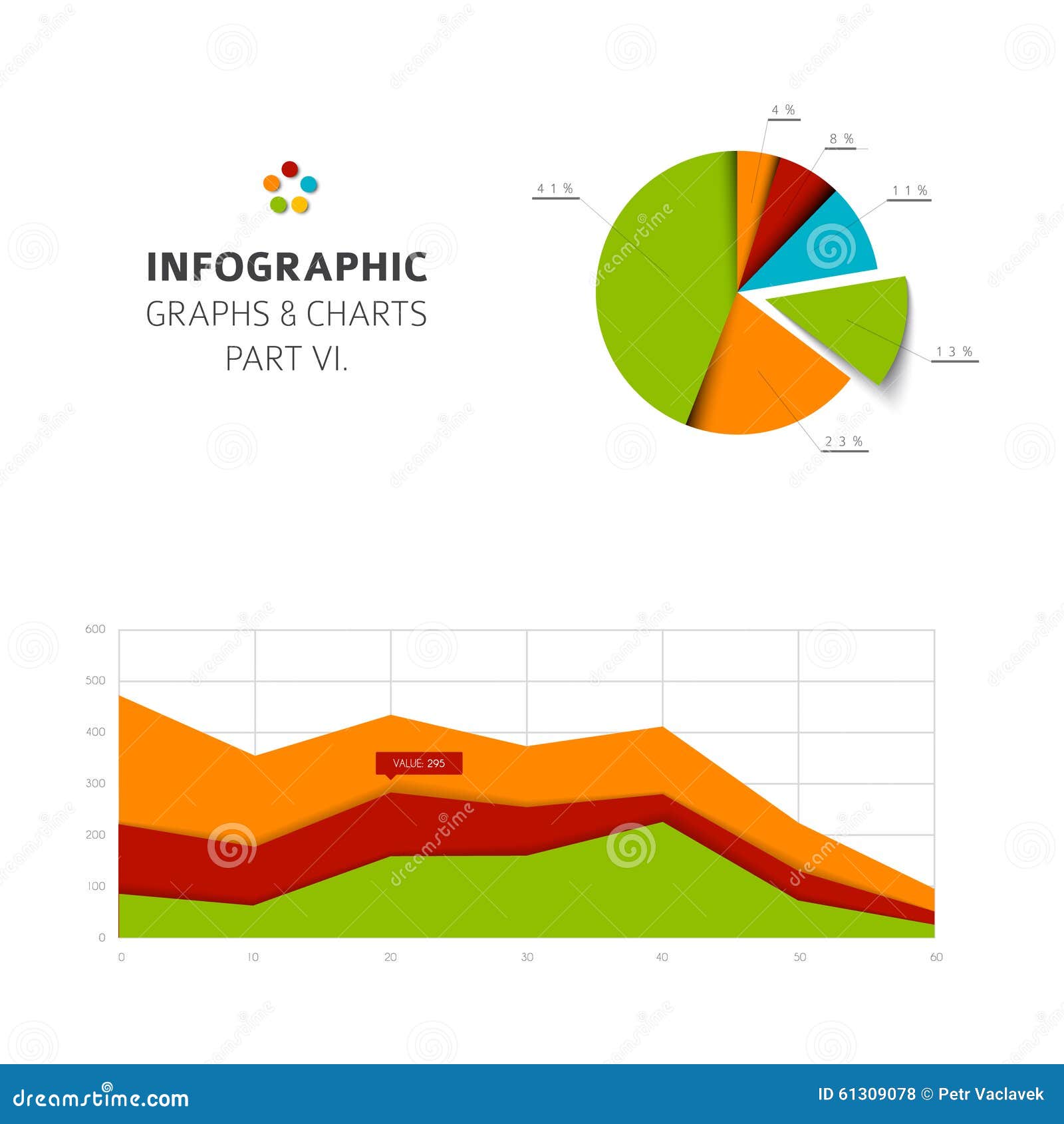 Set of Vector Flat Design Infographic Charts and Graphs 6 Stock Vector ...