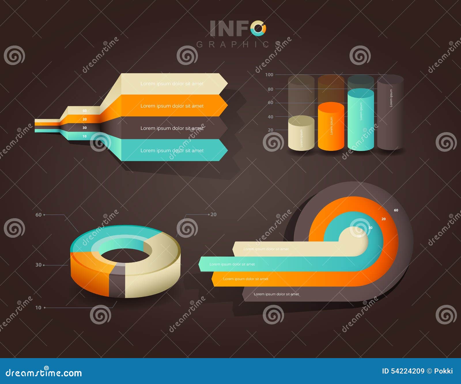 Set of Vector Flat Design Infographics Statistics Stock Vector ...