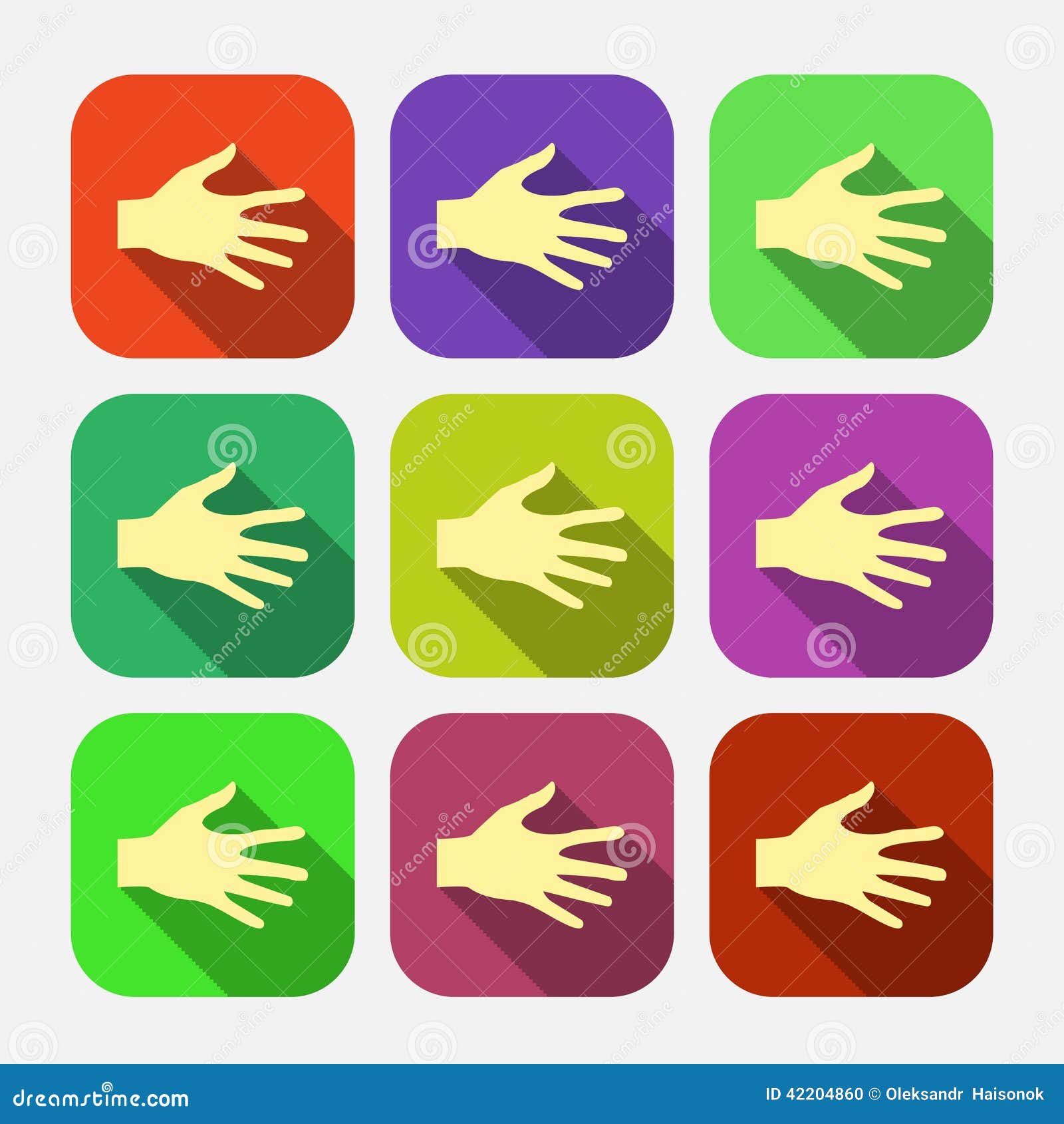 Set of Vector Flat Icon Hands Eps Stock Vector - Illustration of design ...