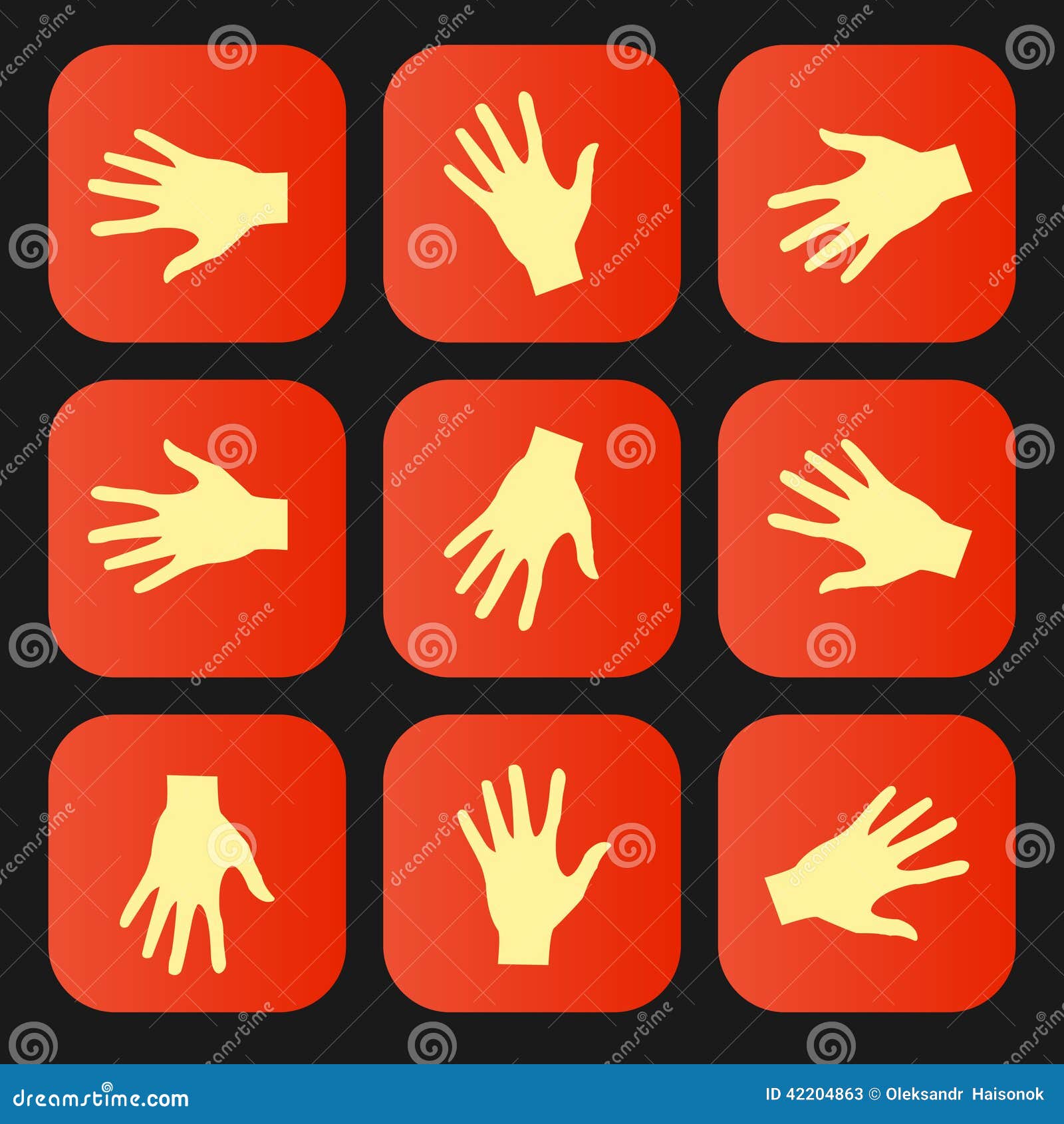 Set of Vector Flat Icon Hands Eps Stock Vector - Illustration of ...