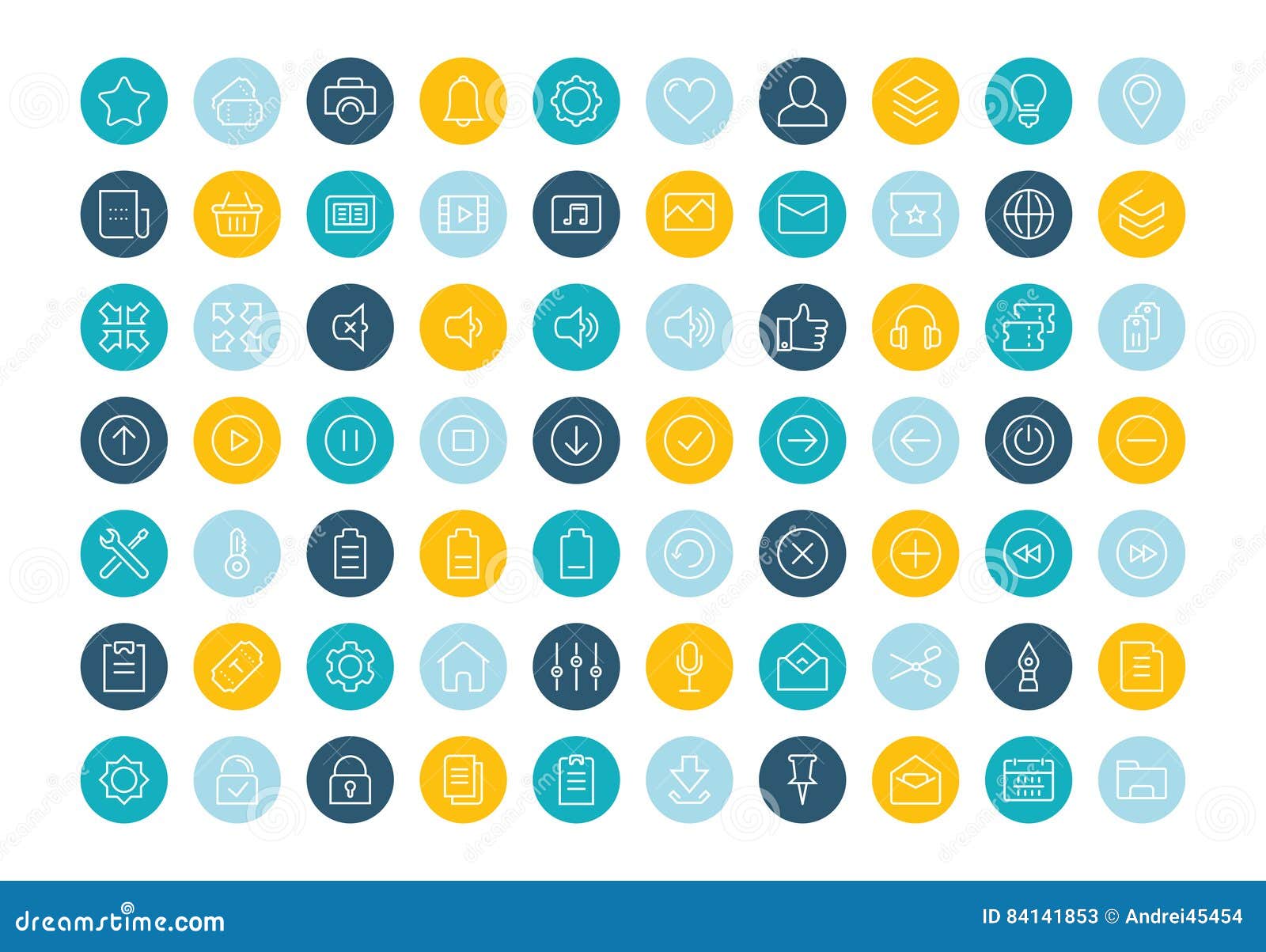 Set Vector Flat Line Icons Minimalistic Stock Illustration ...