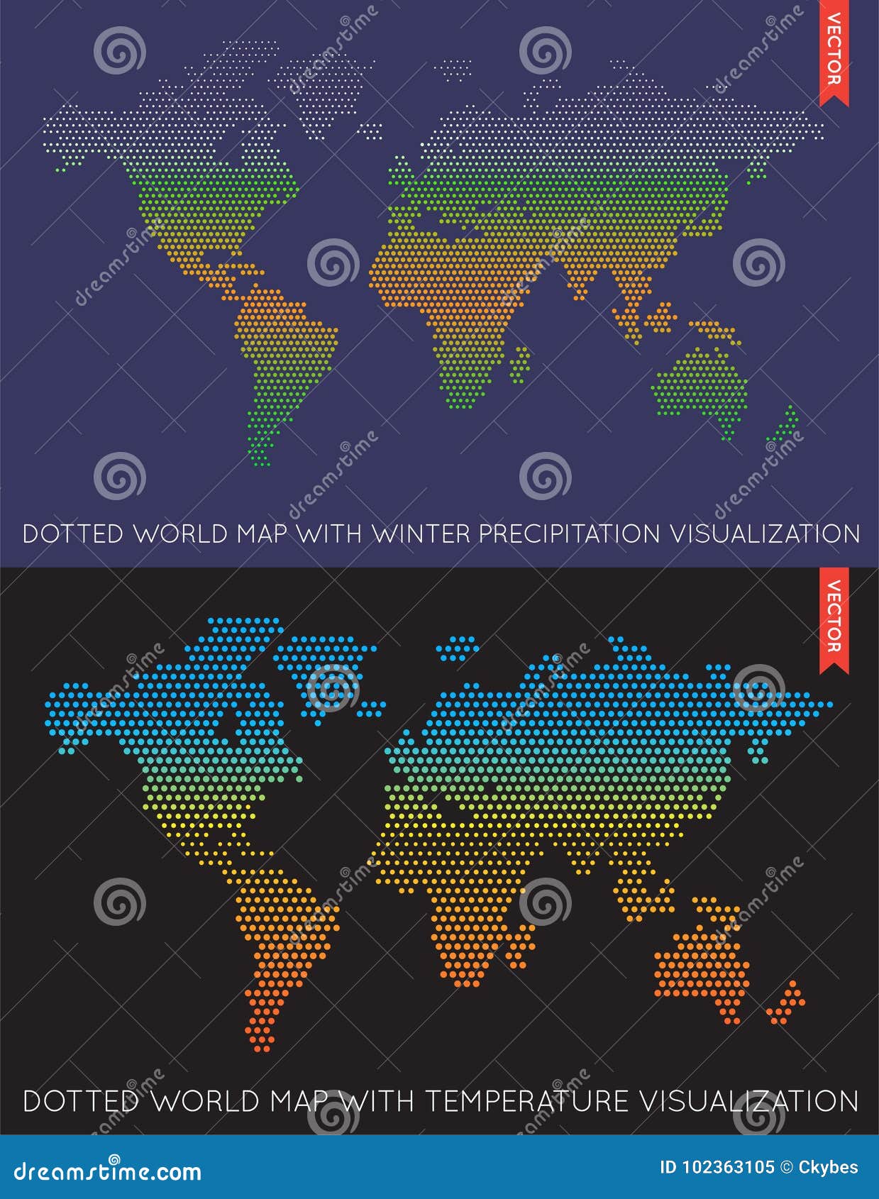 Set of Vector Flat Maps of the World. Infographic. Map Data. Stock ...