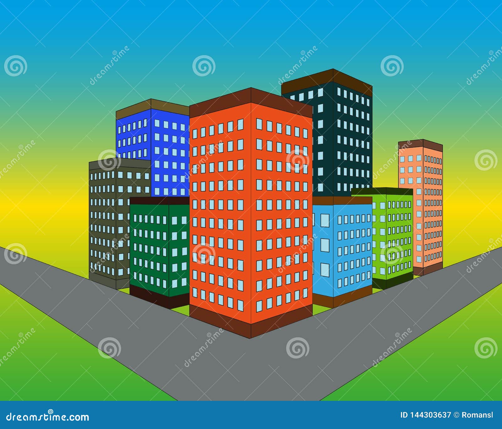 Set of Vector Flat Style Facades of Panel Houses. Classic Blocks of ...