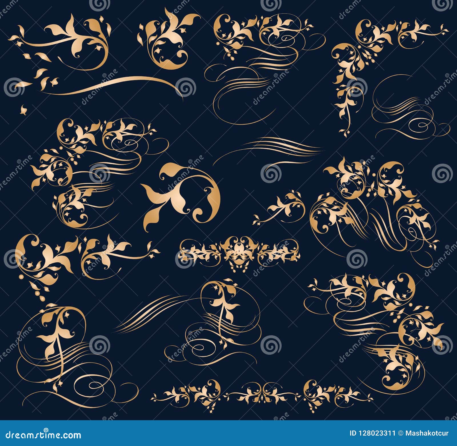 Set of Vector Flourishes for Design Stock Vector - Illustration of ...