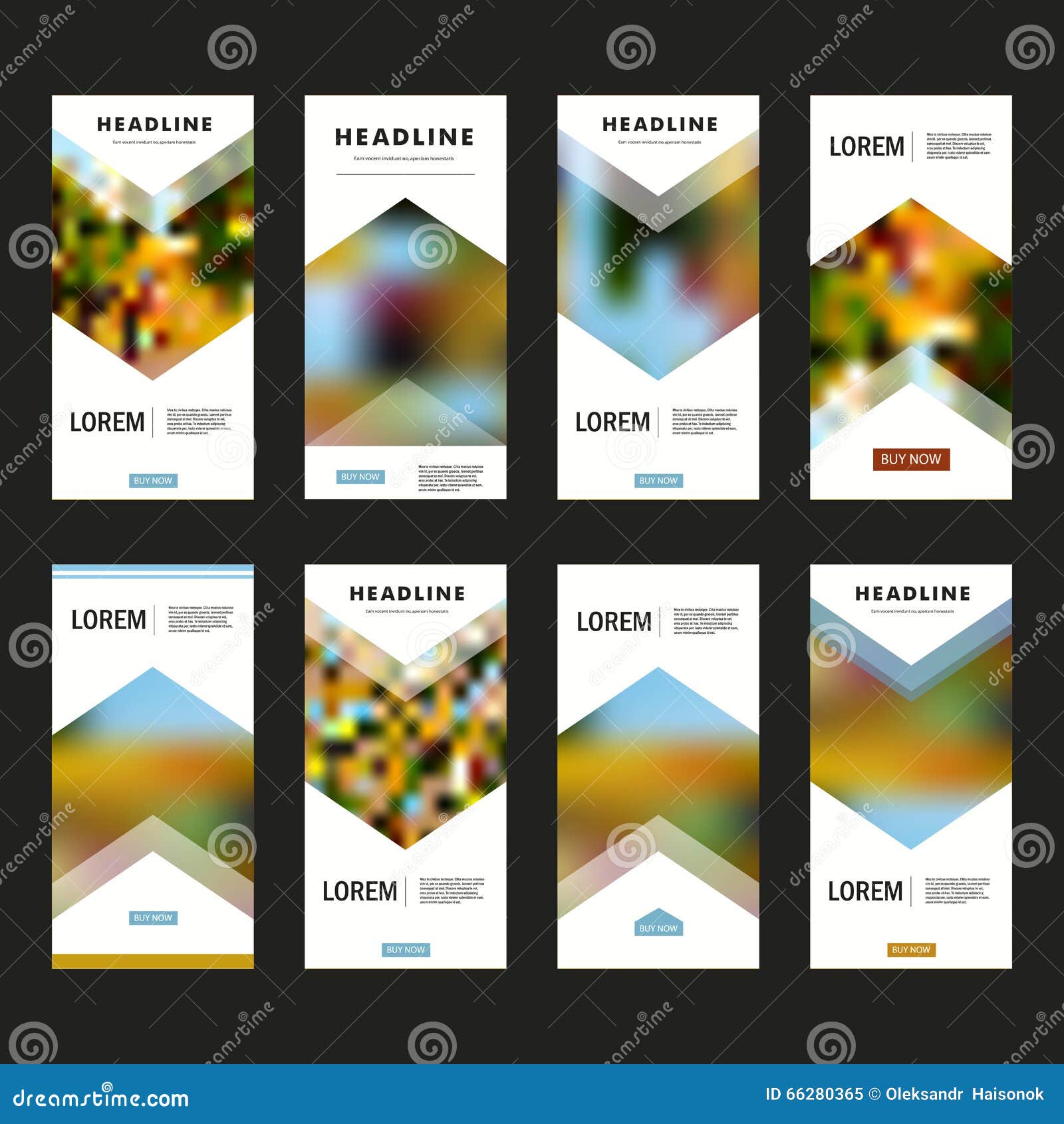 Set Vector Flyer Blur Design Template Stock Vector - Illustration of ...