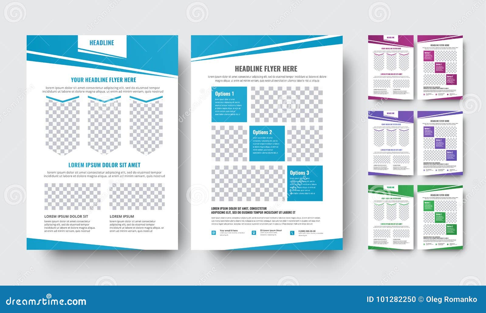 Set of Vector Flyers with Abstract Diagonal Design Elements Stock ...