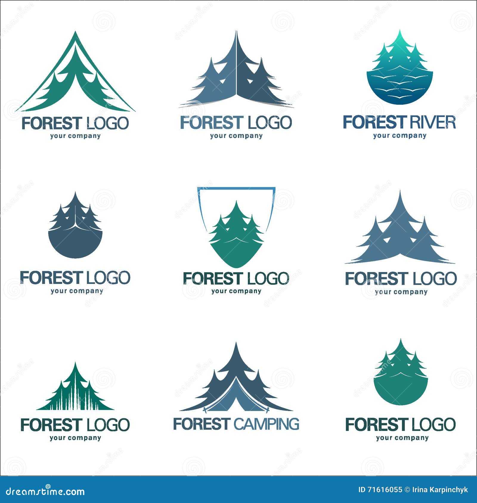 Set vector forest emblems stock vector. Illustration of association ...