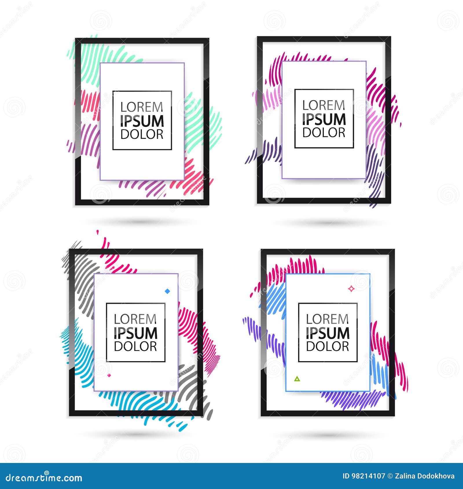 Set of Vector Frame for Your Text Stock Vector - Illustration of brush ...
