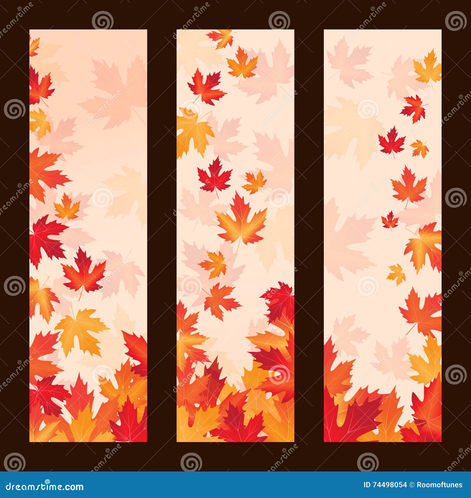 Set of Vector Frames with Autumn Maple Leaves Stock Vector ...