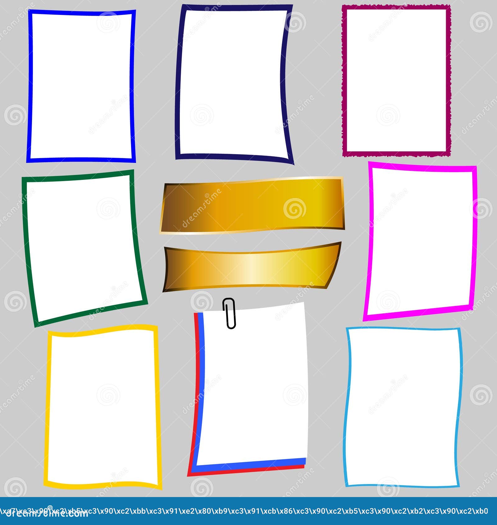 A Set of Vector Frames and Banners of Different Colors Stock Vector ...