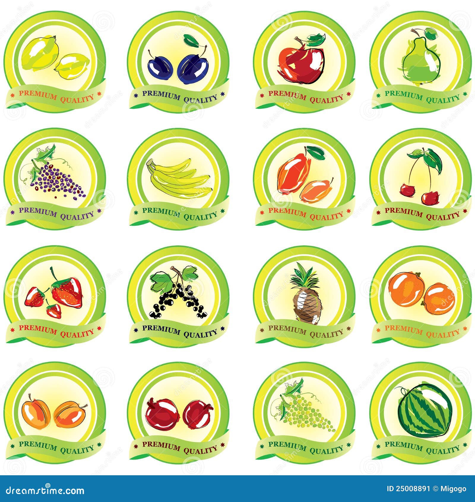 Set of vector fruit icons stock vector. Illustration of banana - 25008891 Set of vector fruit icons stock vector. Illustration of banana - 25008891