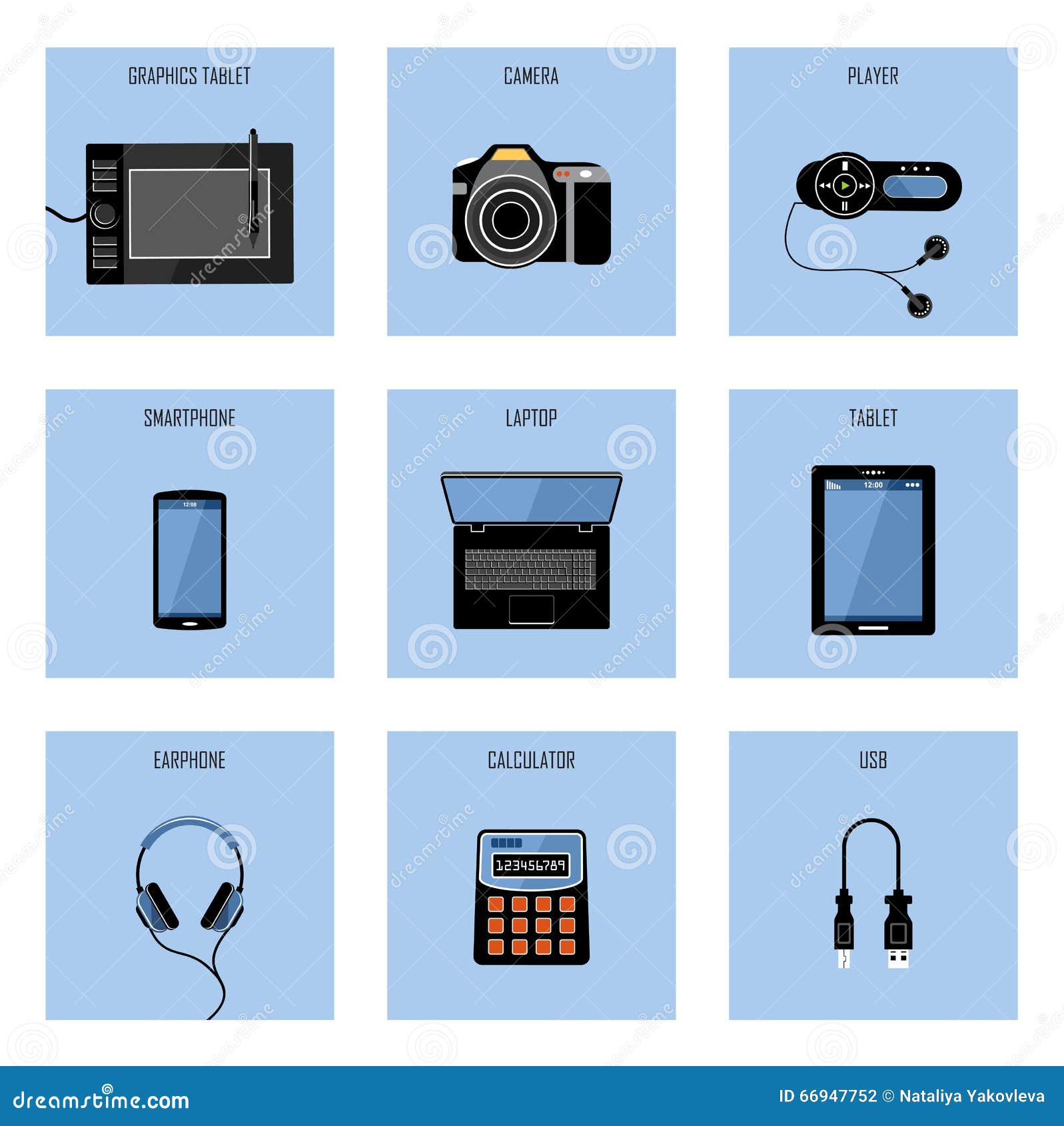 Set of vector gadgets stock vector. Illustration of office - 66947752