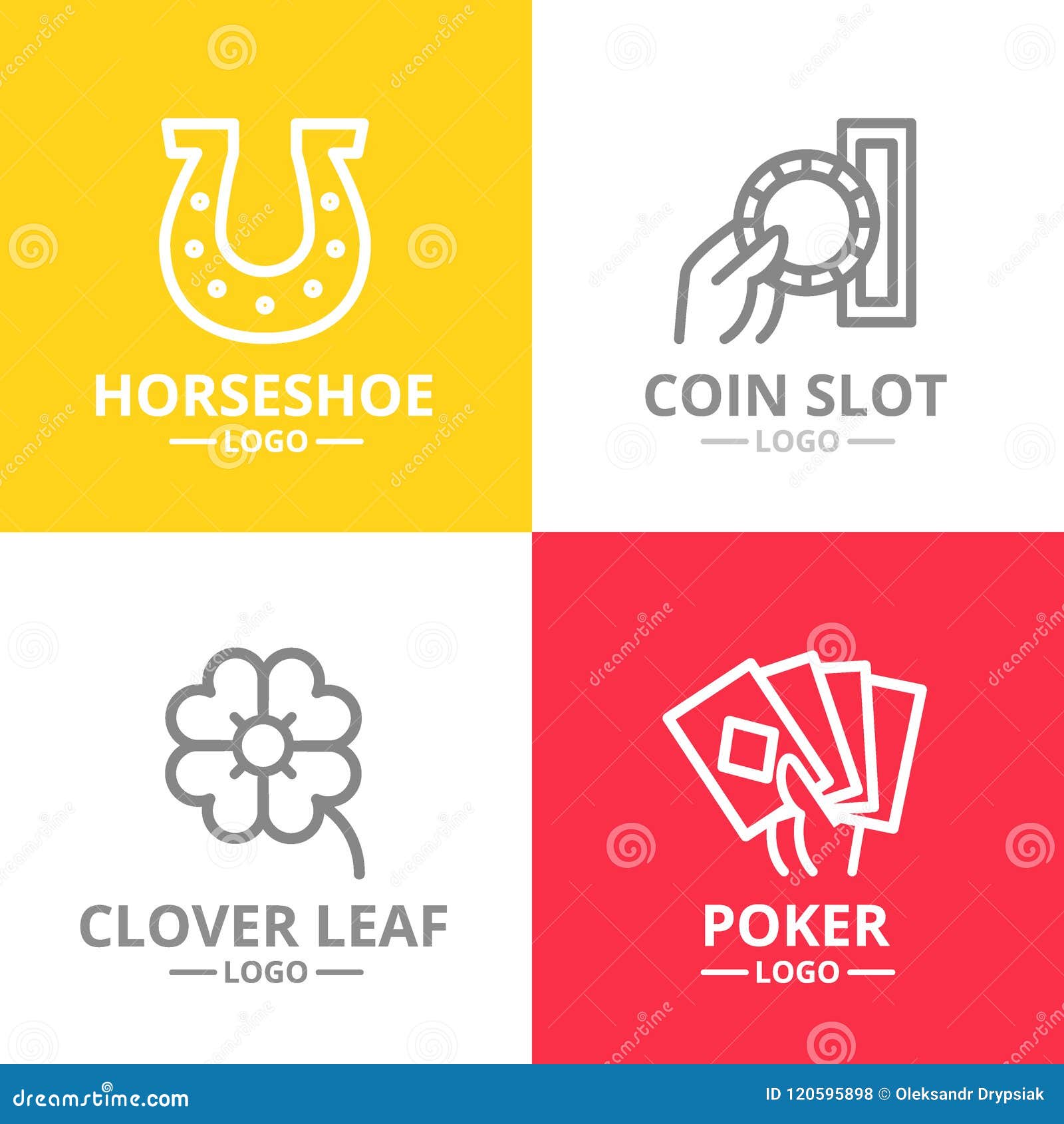 Set of Vector Gambling and Casino Logo or Insignia, Emblems, Labels and ...