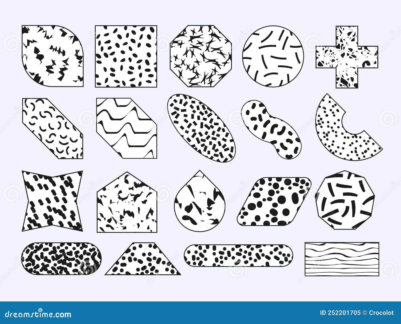 Set of Vector Geometric Memphis Shapes. Abstract Simple Basic Shapes ...