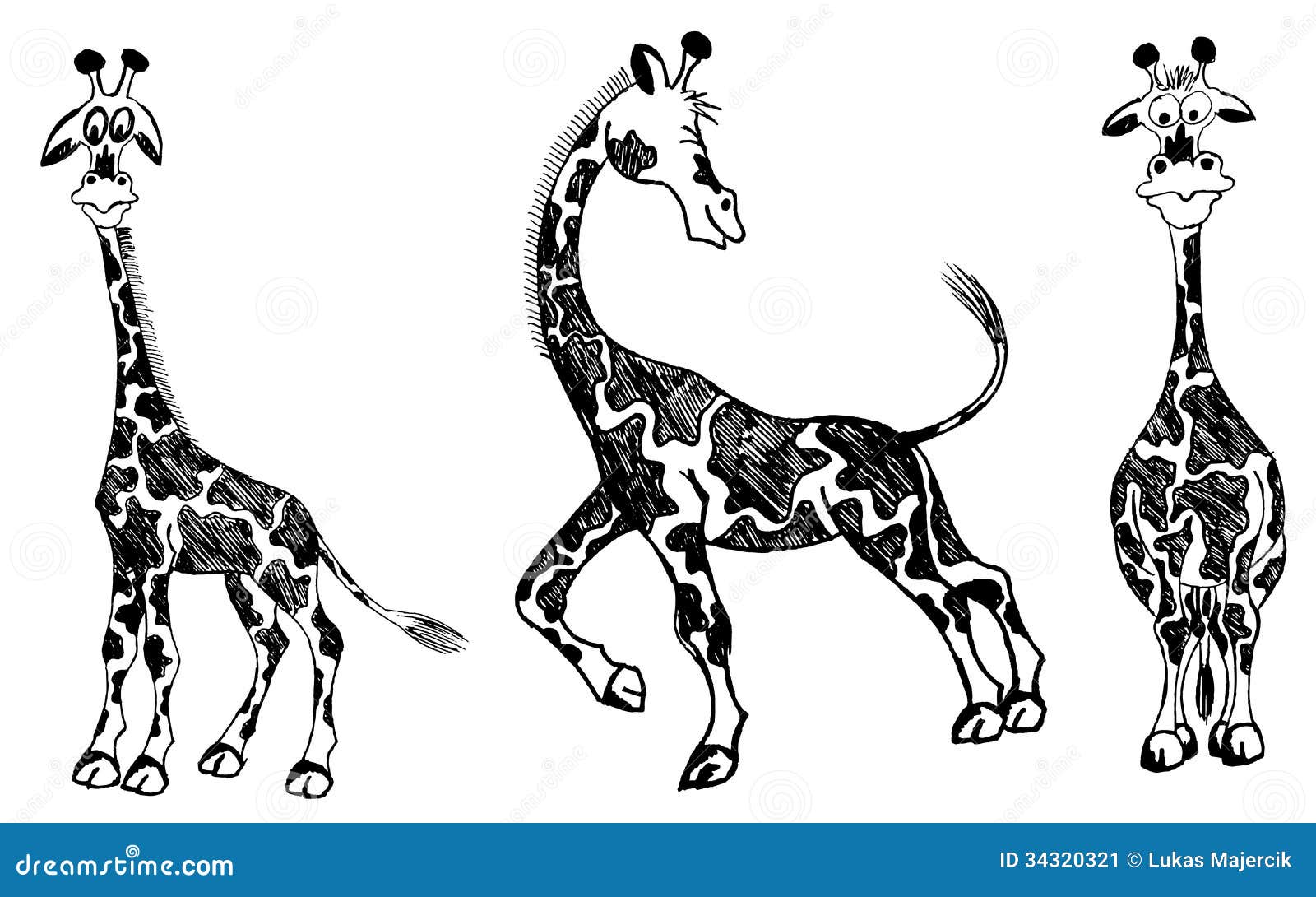 Set of vector giraffes stock vector. Illustration of doodle - 34320321