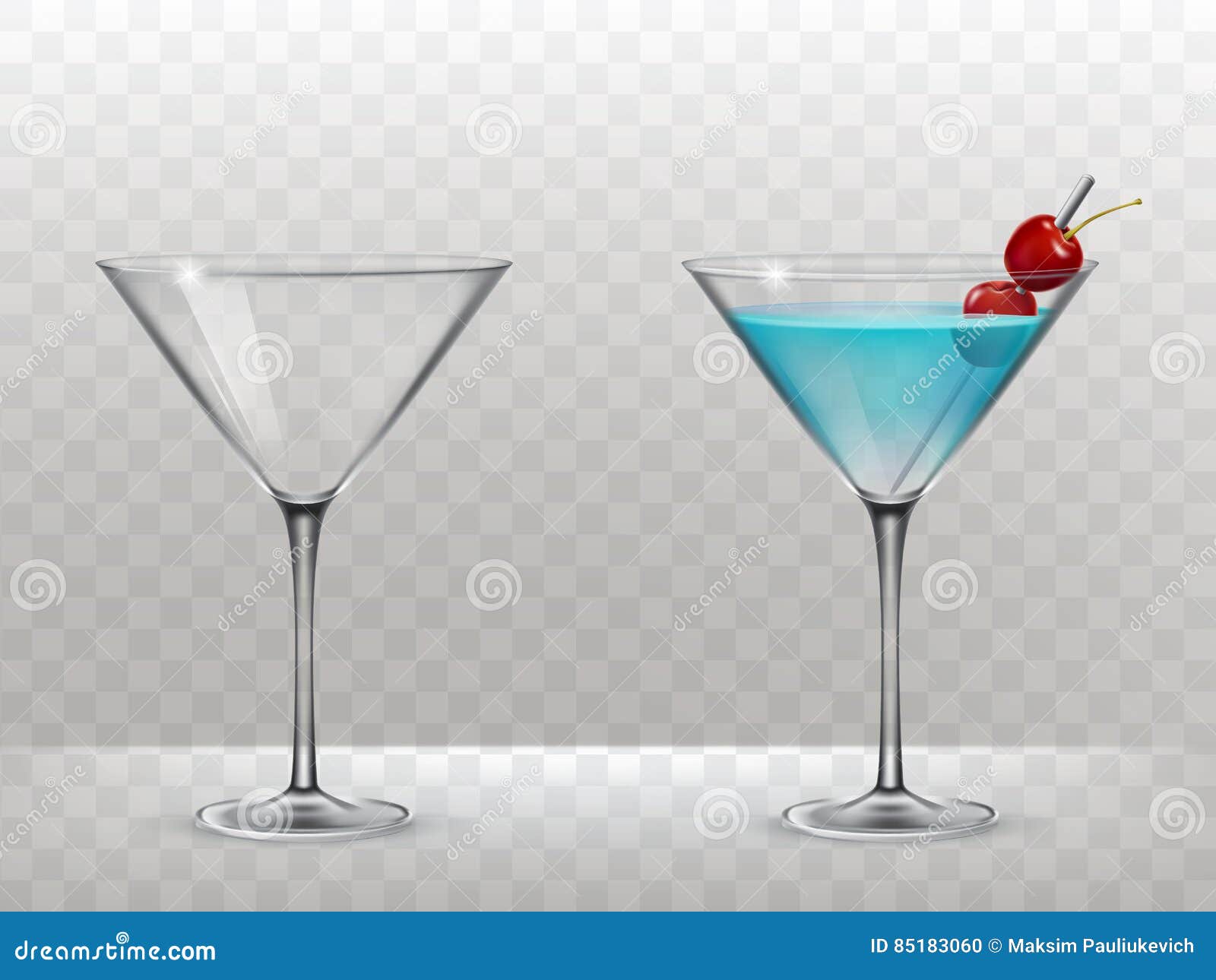 Set Of Vector Glasses For Alcohol Stock Vector Illustration Of