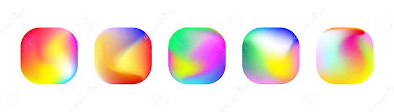 Set of Vector Gradient Color App Icon Backgrounds Stock Illustration ...