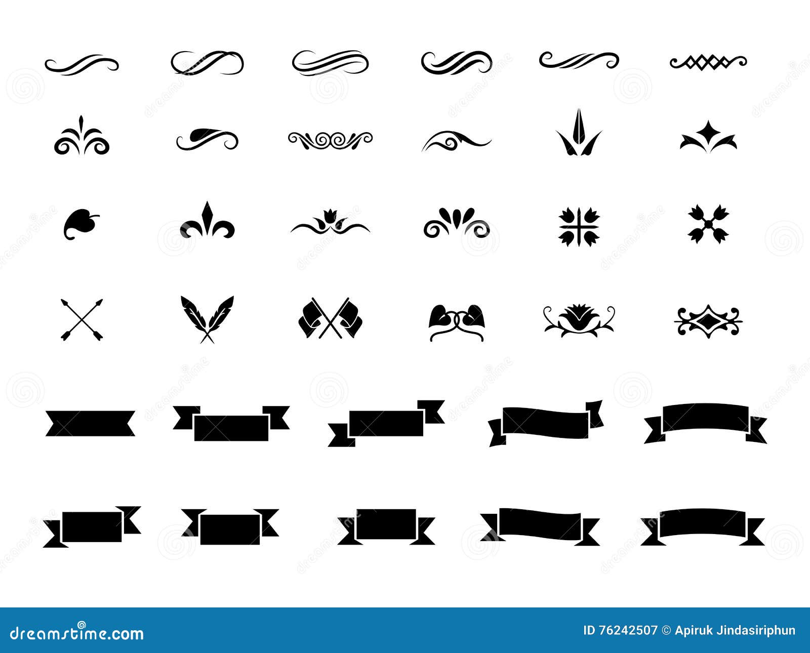 Set of Vector Graphic Design Elements and Ribbons Stock Vector ...