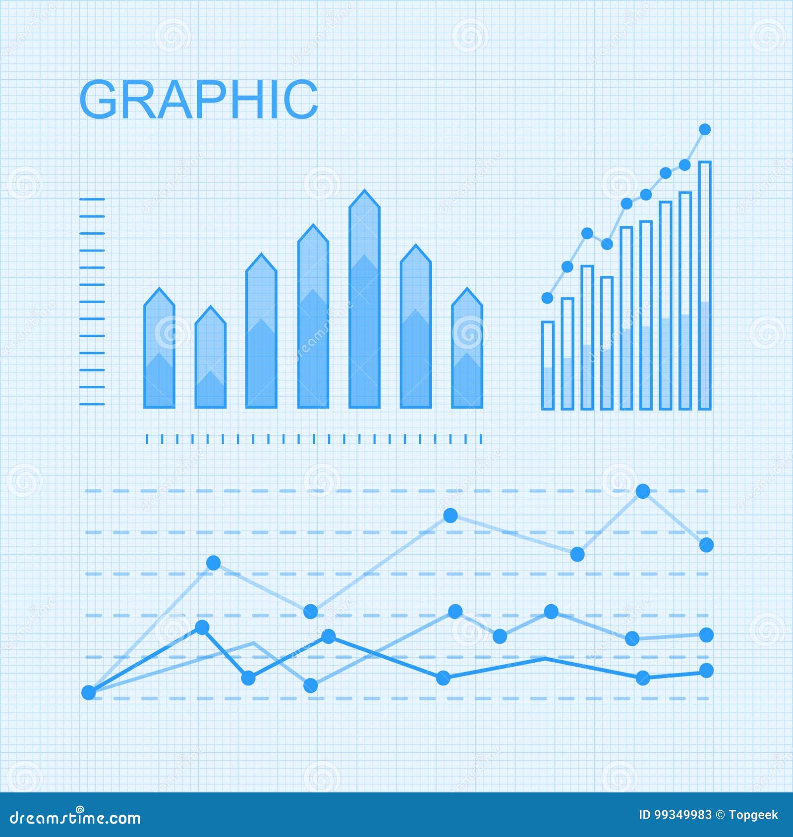Set of Vector Graphs and Diagrams for Infographics Stock Vector ...