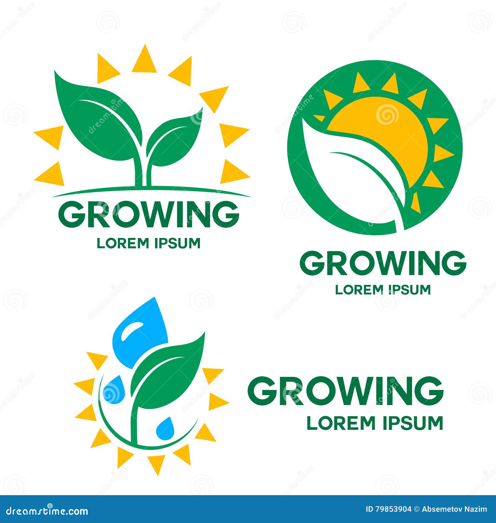 Set of Vector Growing Emblem, Logo on White Background Stock Vector ...