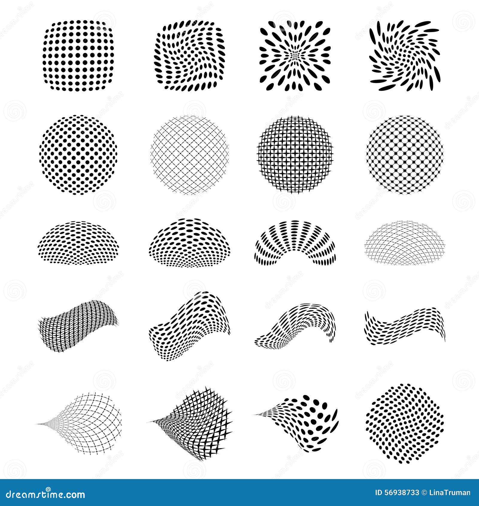 Set of Vector Halftone Elements Stock Vector - Illustration of template, effect: 56938733