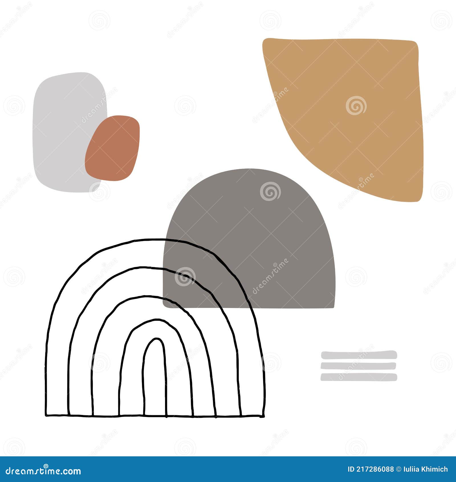 Set of Vector Hand Drawn Icons in Bohemian Style. Modern Abstract Boho ...