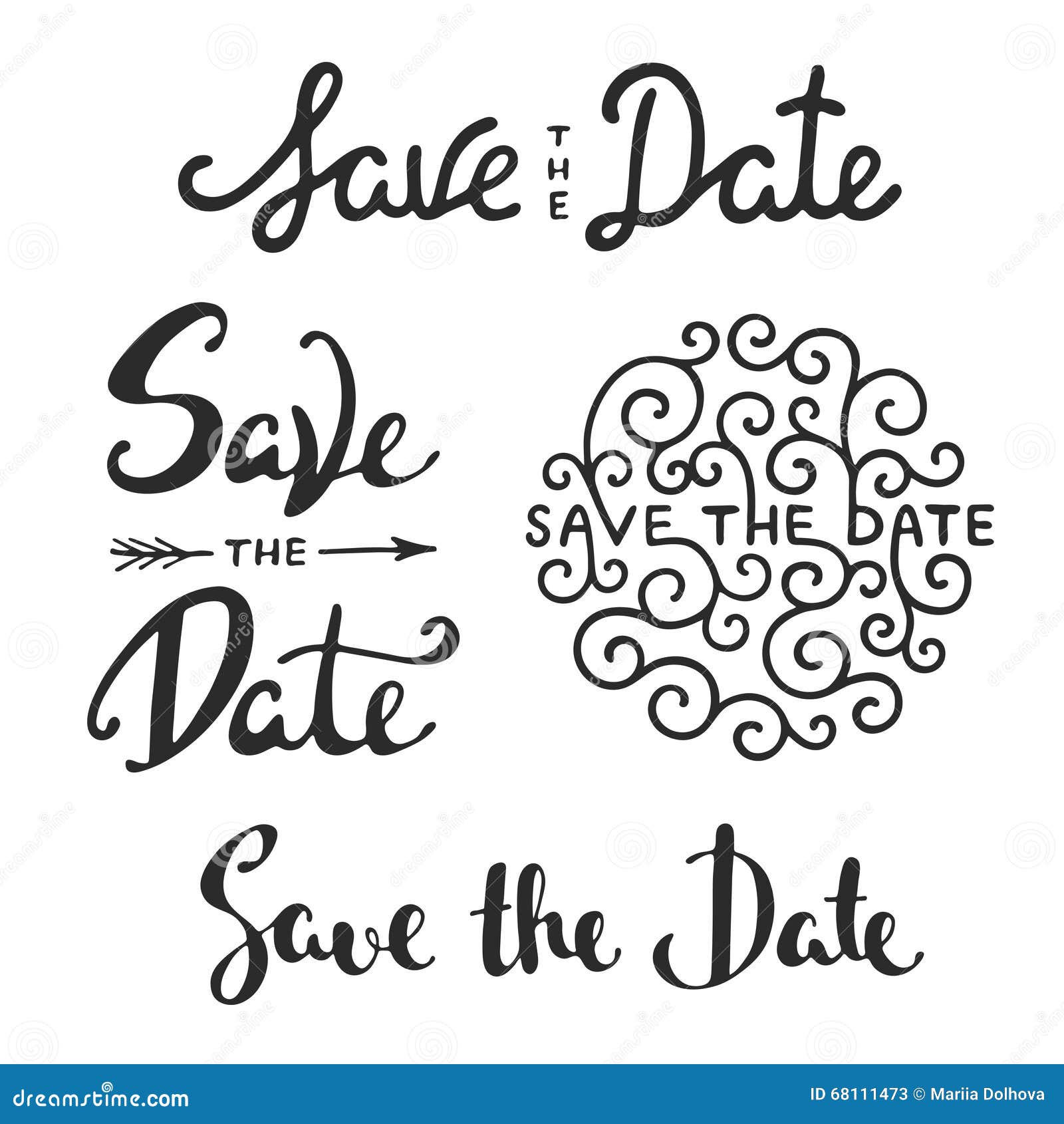 Set of Vector Hand Drawn Typography Design Element Stock Vector ...