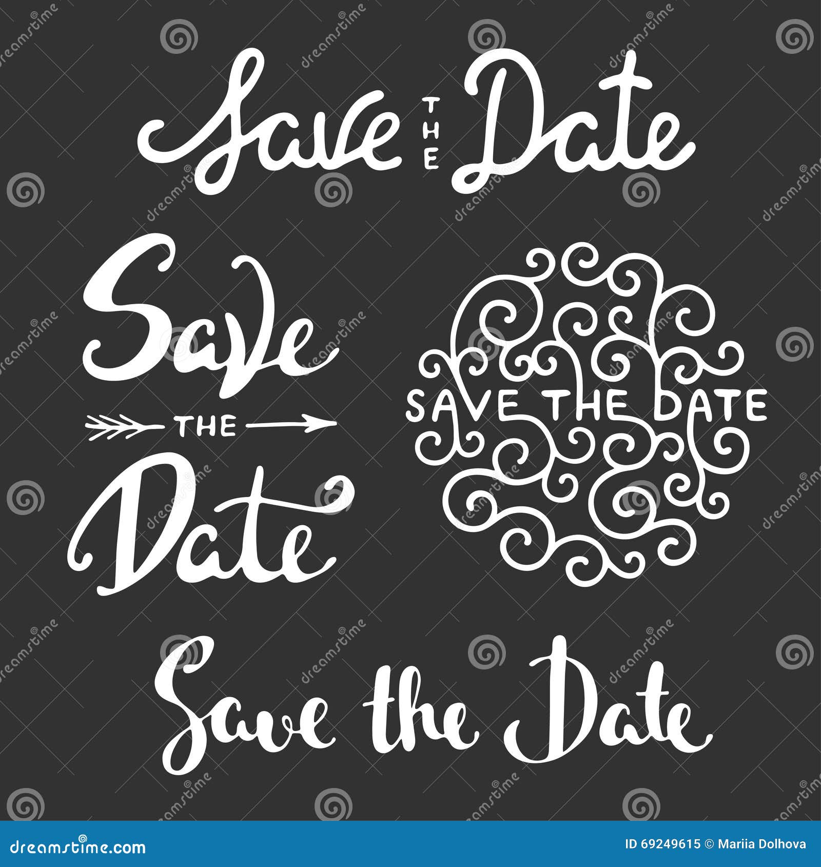 Set of Vector Hand Drawn Typography Design Element for Greeting Cards ...