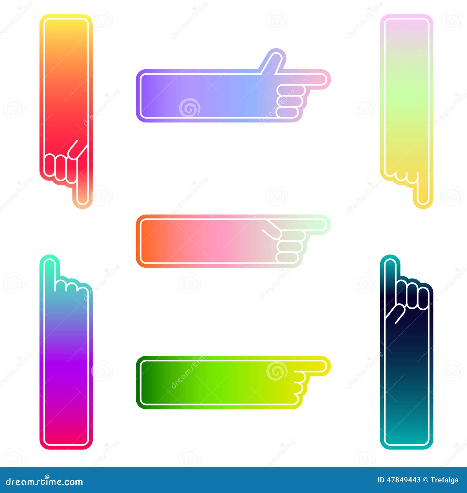 Set of Vector Hand Pointers in Different Color Stock Vector ...