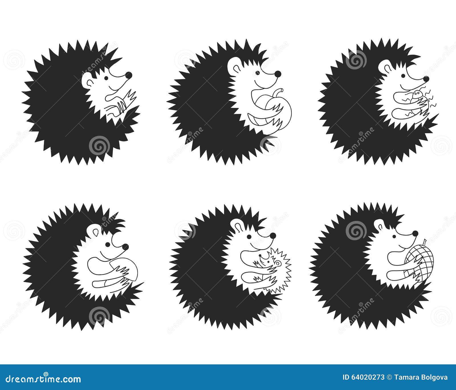 Set Vector Hedgehogs Stock Illustrations – 346 Set Vector Hedgehogs ...