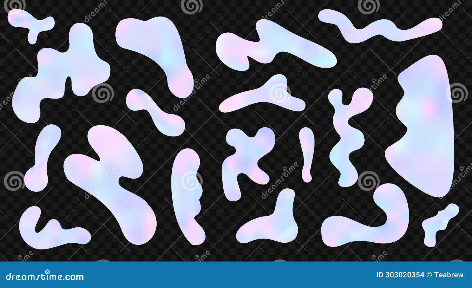 Set of Vector Holographic Freeforms. Design Elements Stock Vector ...