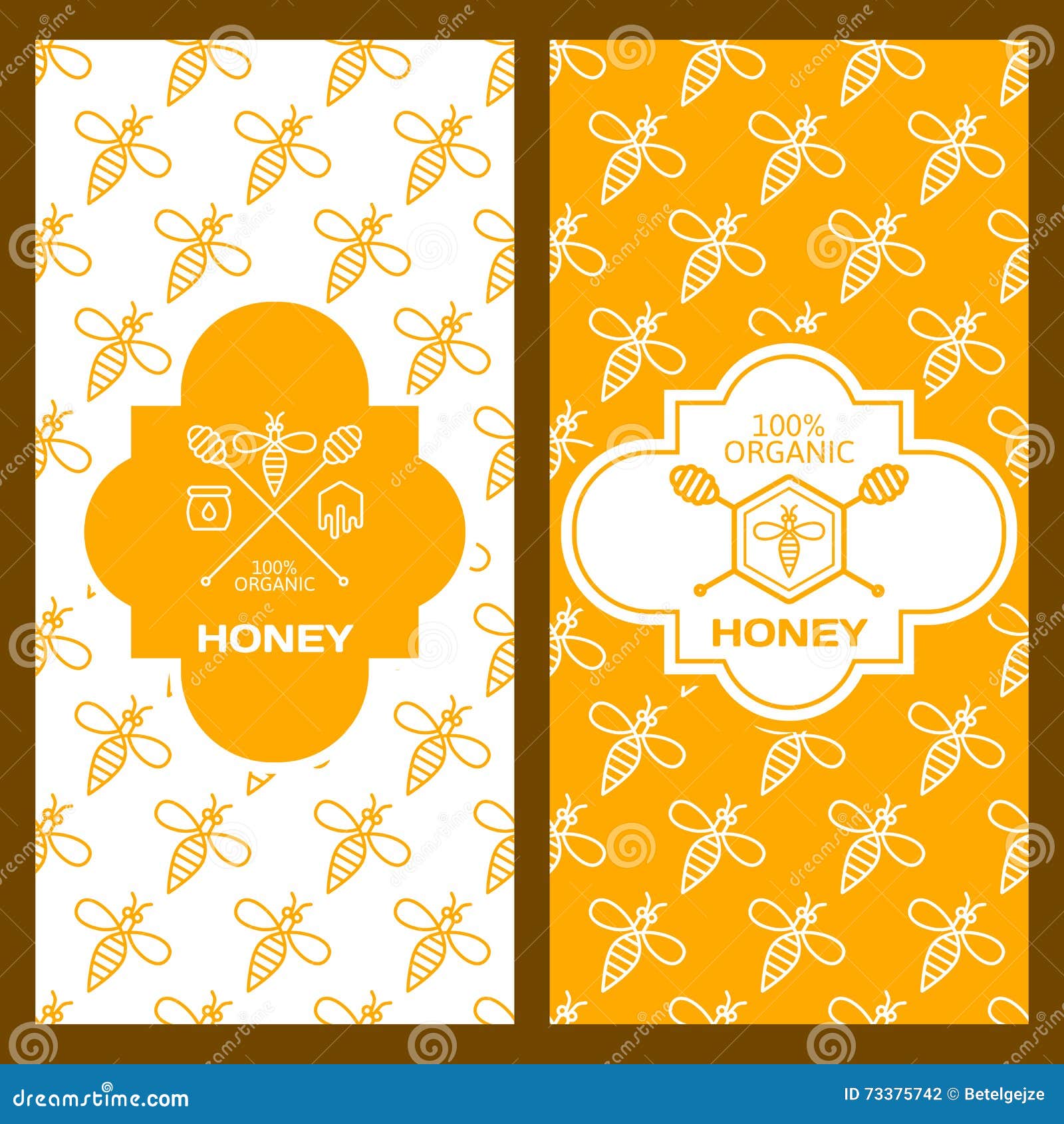 Set Of Vector Honey Backgrounds For Label, Package, Banner ...