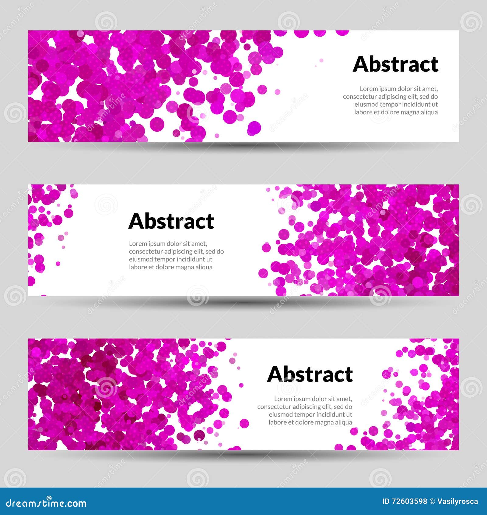 Set of Vector Horizontal Poster Banners Templates with Pink Dots ...