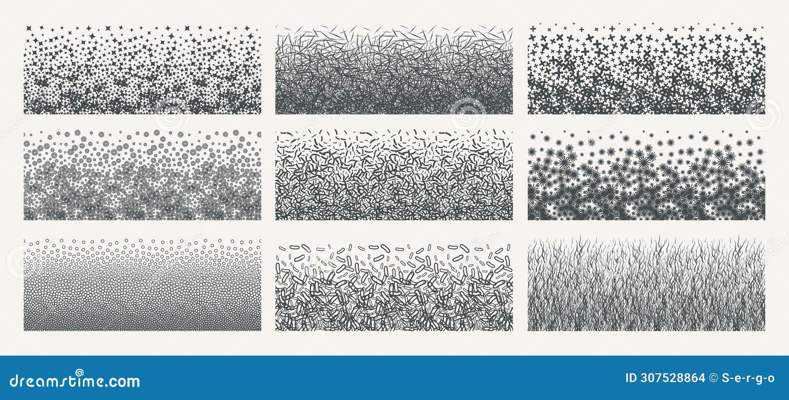 Set of Vector Horizontal Seamless Textures Gradient. Loopable Elements ...