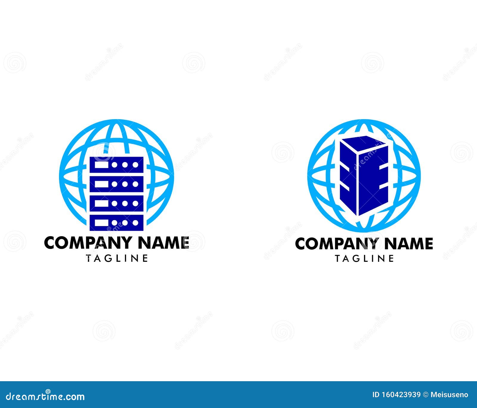 Set Of Vector Host And Planet Logo Combination, Server And World Symbol ...