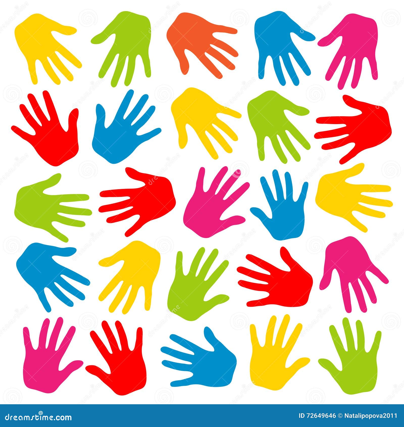 Set Vector Human Hand Prints Stock Vector - Illustration of finger ...