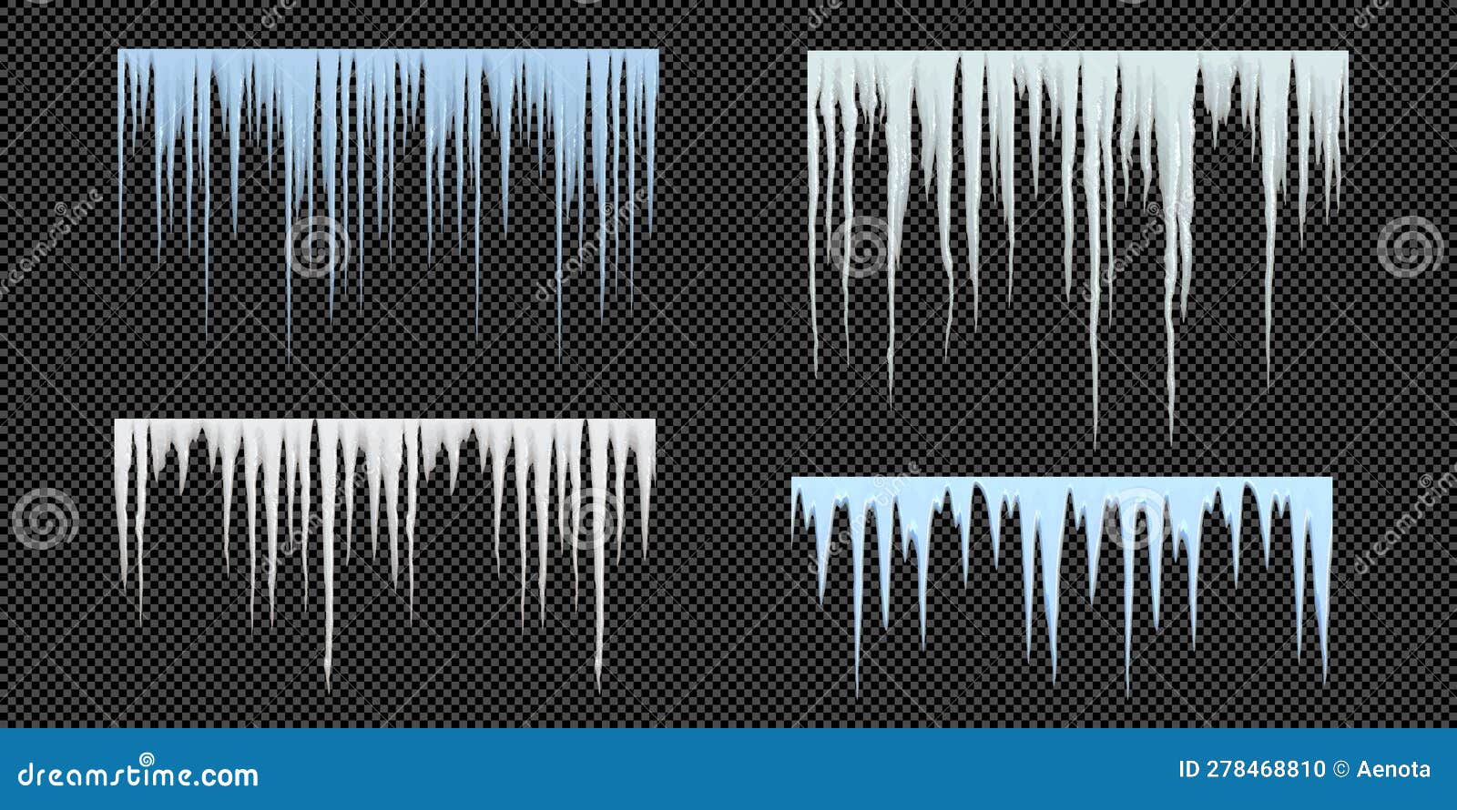 Set of Vector Icicles Isolated on Transparent Background Stock Vector ...