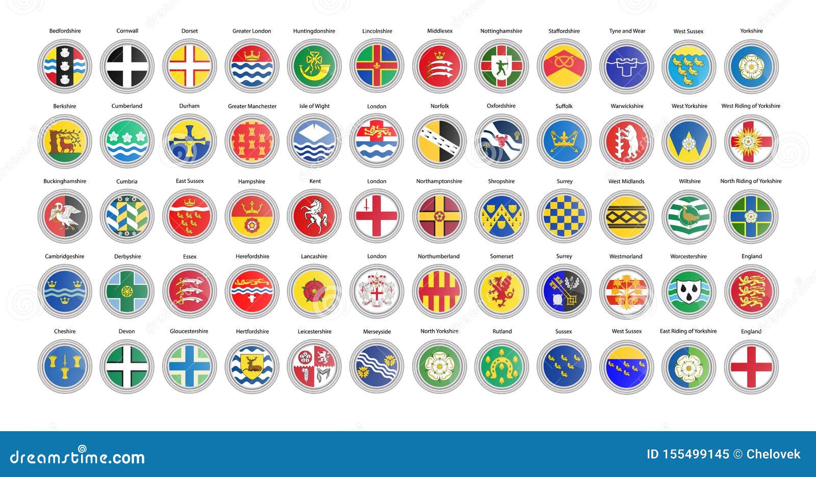 England Counties Vector Map | CartoonDealer.com #75906000