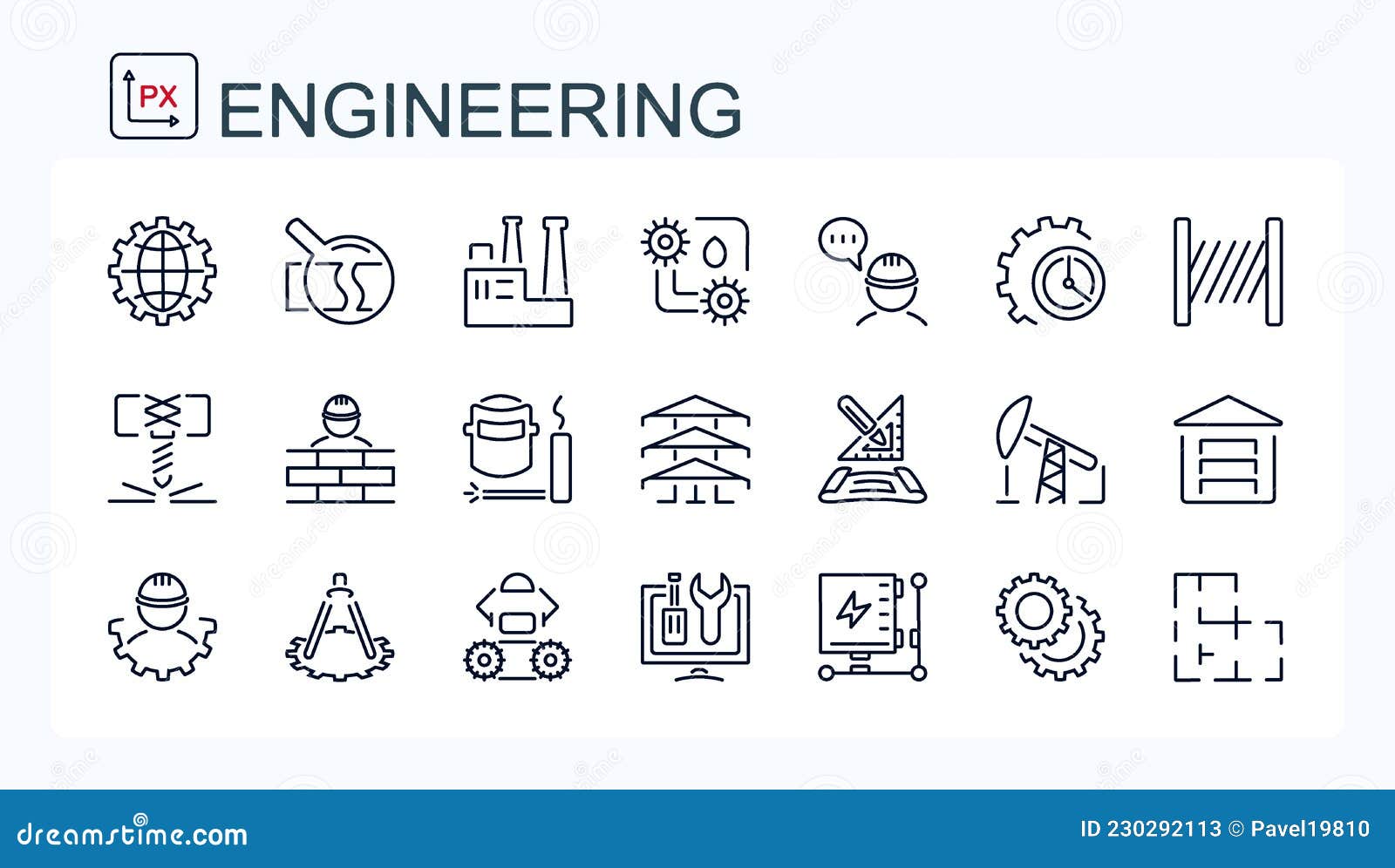 A Set of Vector Icons from the Field of Construction, Industry and ...