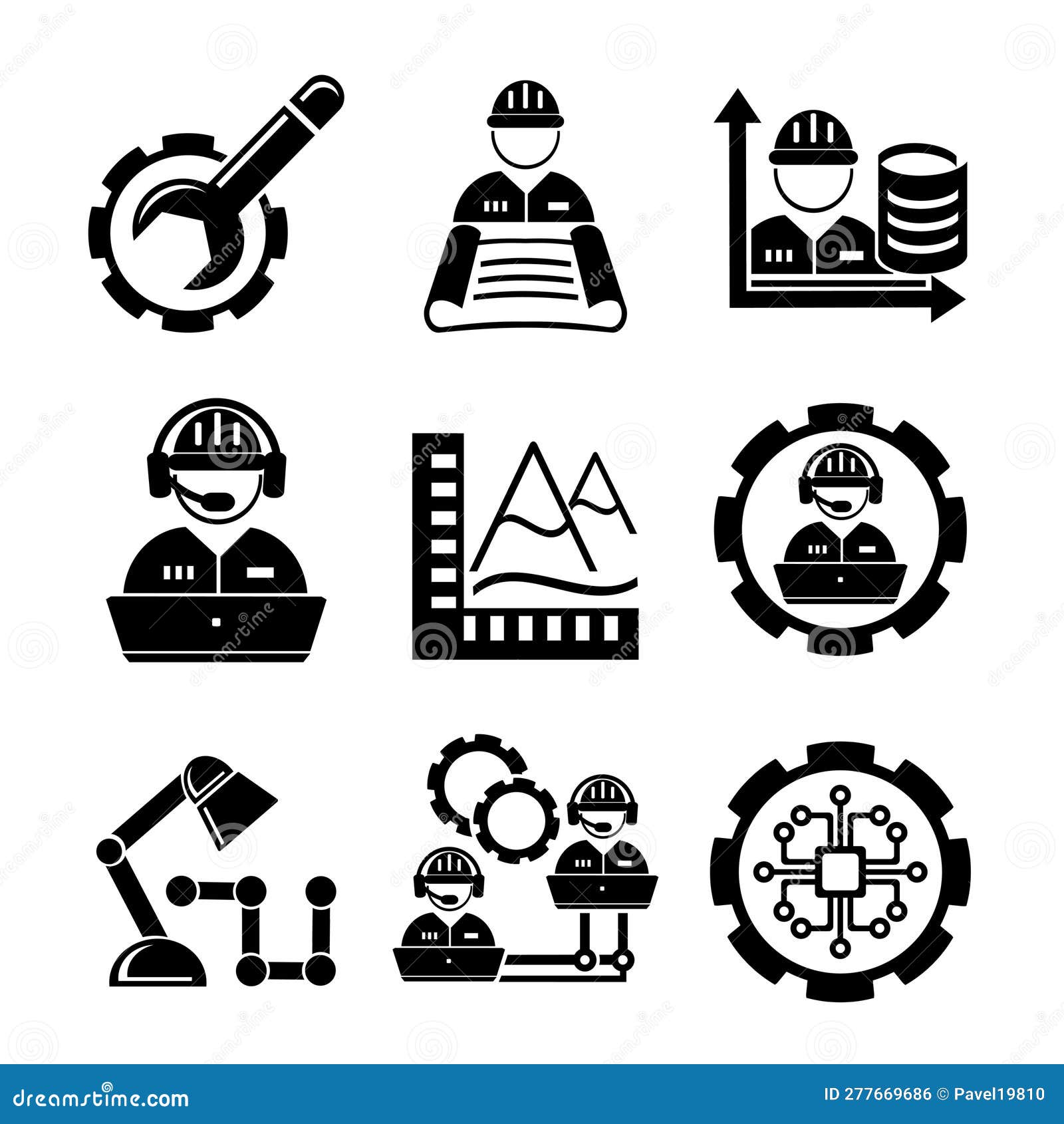 A Set of Vector Icons from the Field of Construction, Industry and ...
