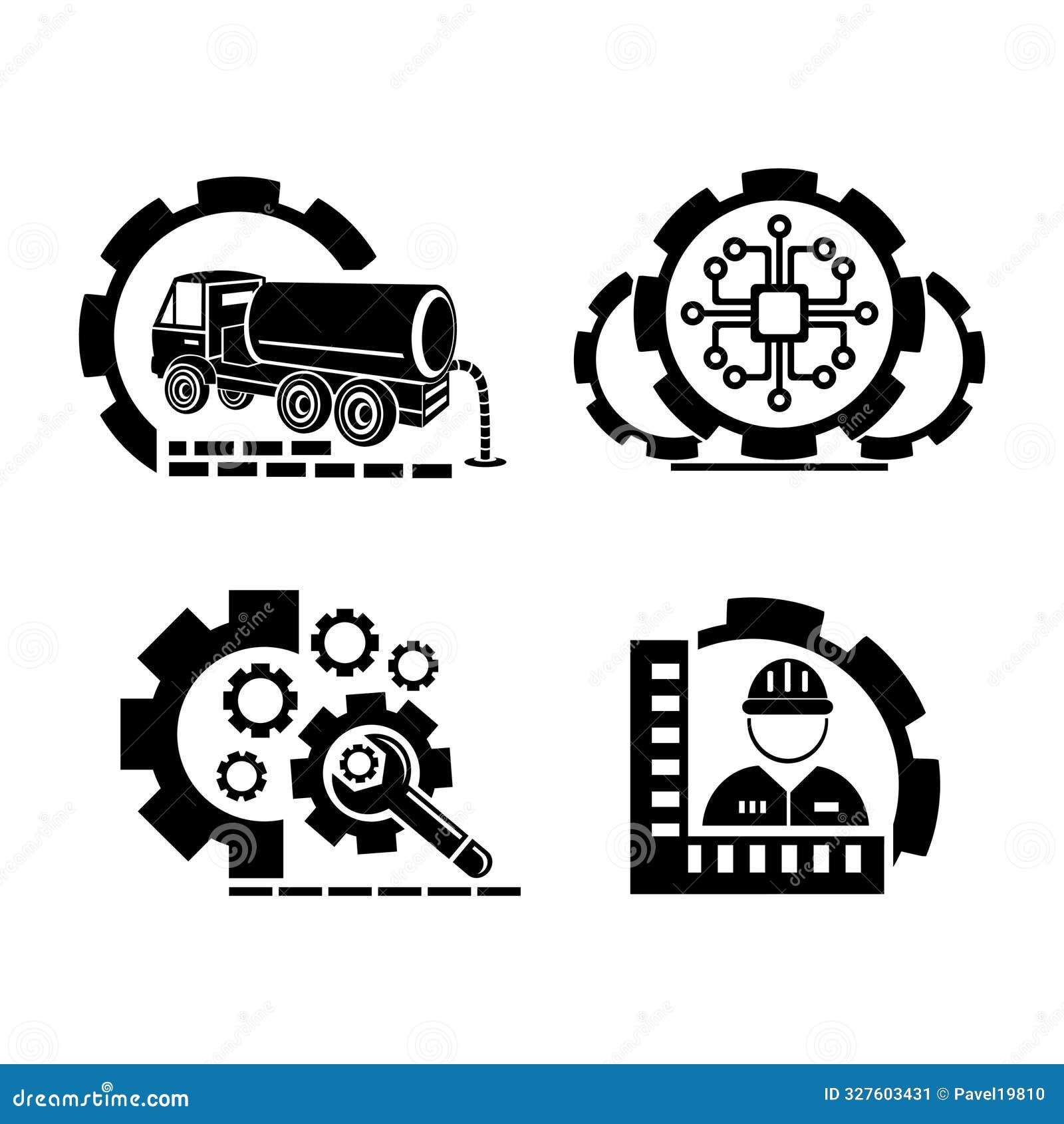 A Set of Vector Icons from the Field of Construction, Industry and ...