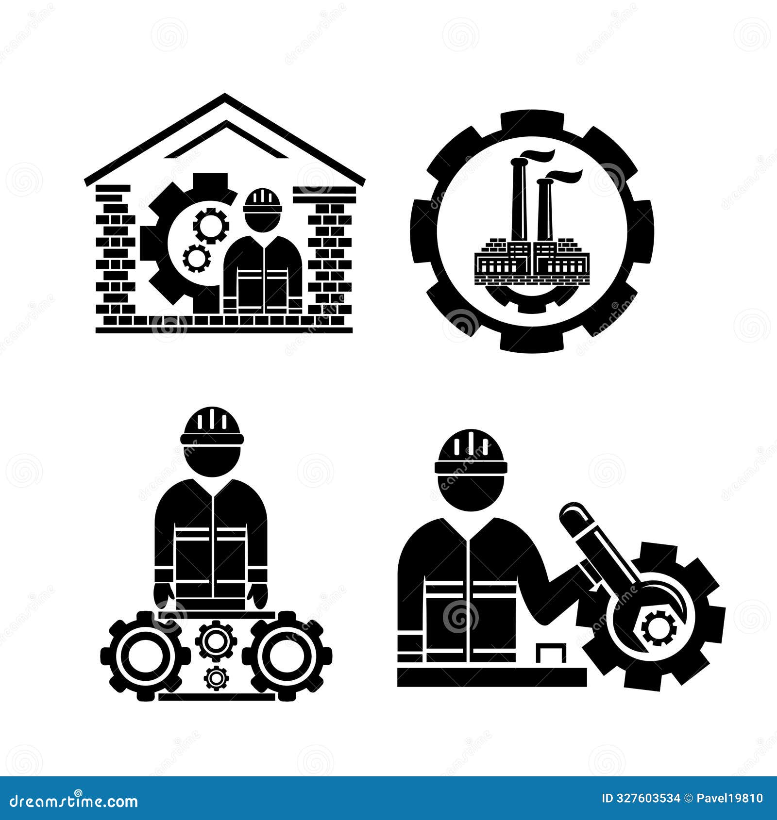 A Set of Vector Icons from the Field of Construction, Industry and ...