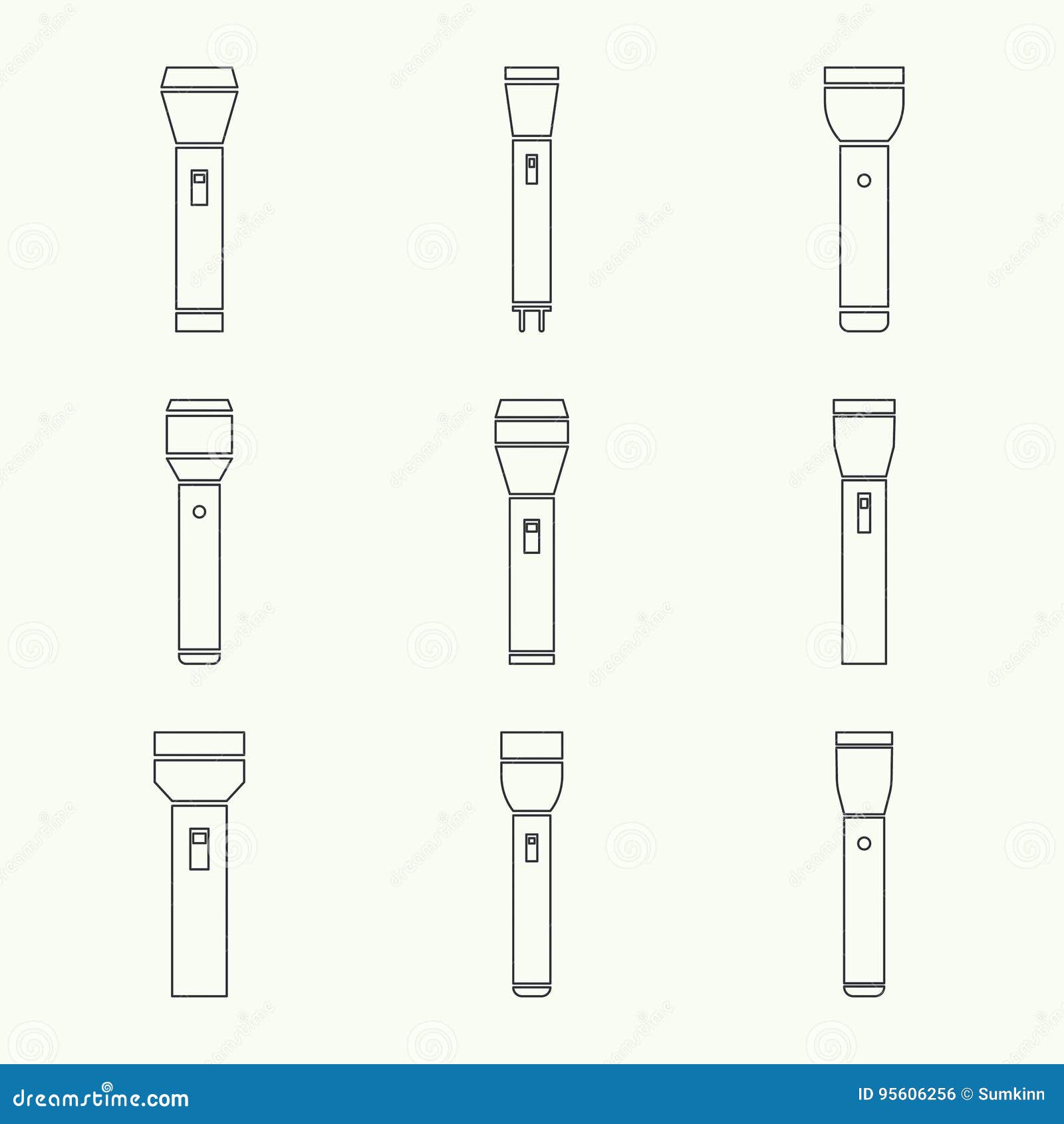 Set Vector Icons Hand Lamp. Stock Vector - Illustration of glass ...